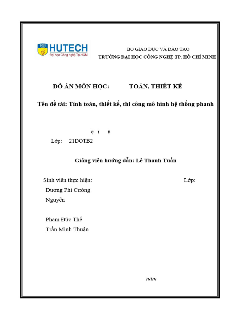 Đồ án tính toán thiết kế oto1 | PDF