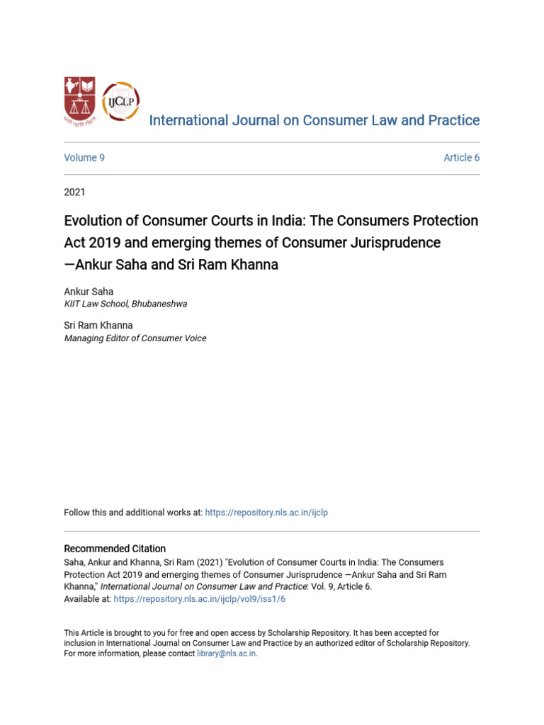 Evolution of Consumer Courts in India | PDF | Class Action | Lawsuit