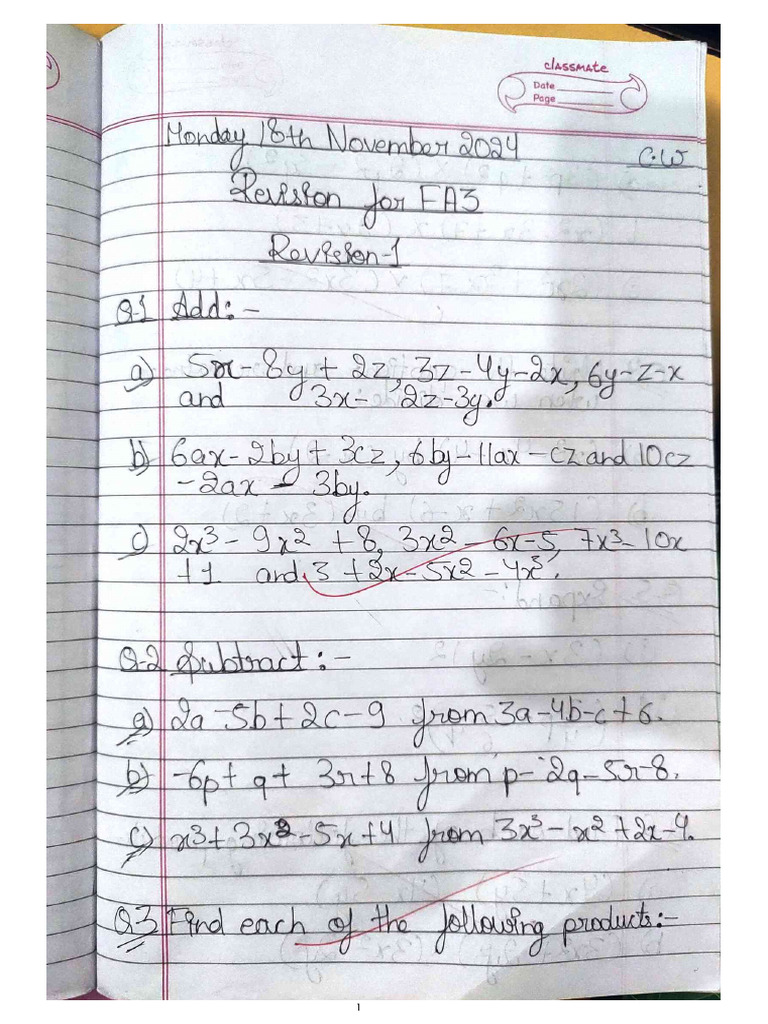 class 8th maths revision | PDF