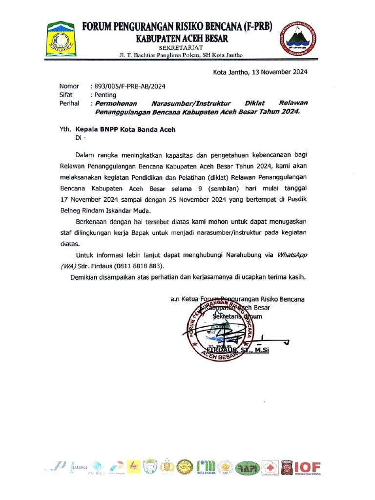 Permohonan Narsum-Instruktur | PDF