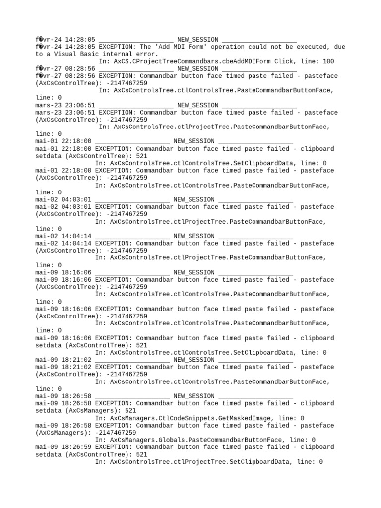 Error Log | PDF | Graphical User Interfaces | Computer Programming