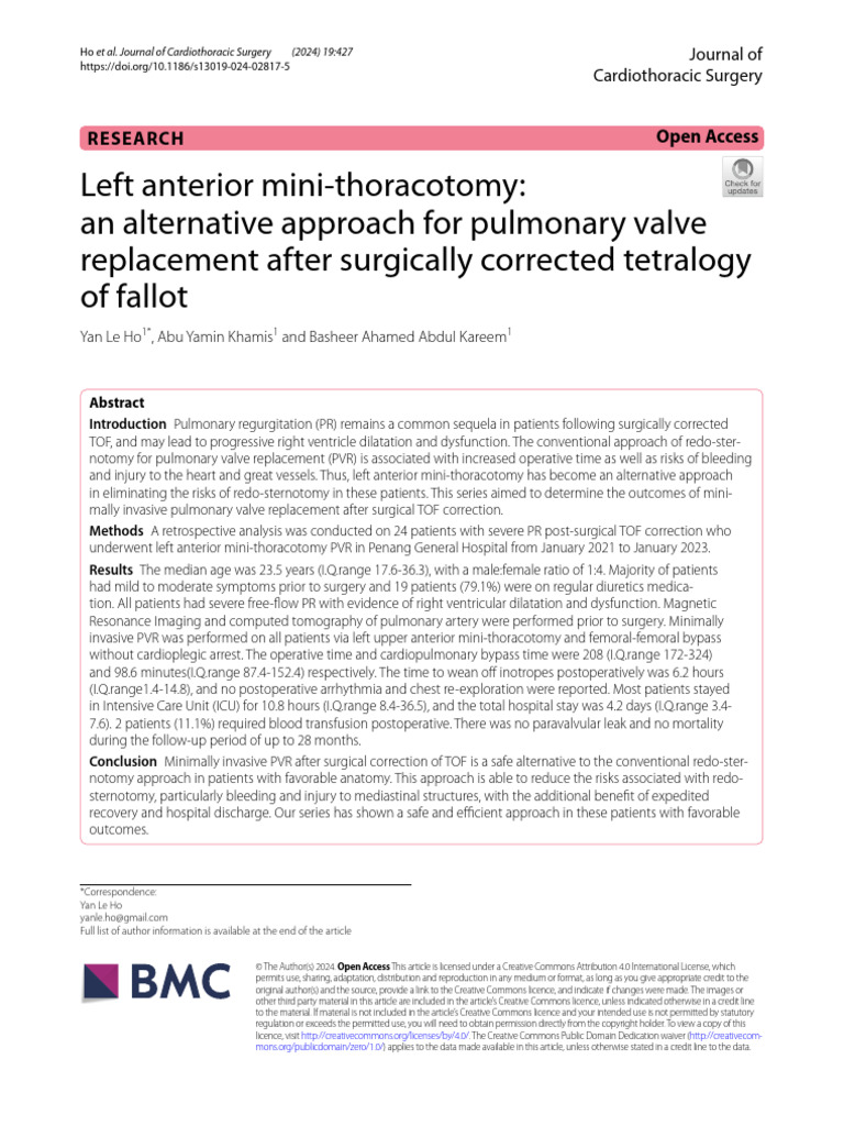 Left Anterior Mini-Thoracotomy | PDF | Cardiovascular System | Heart