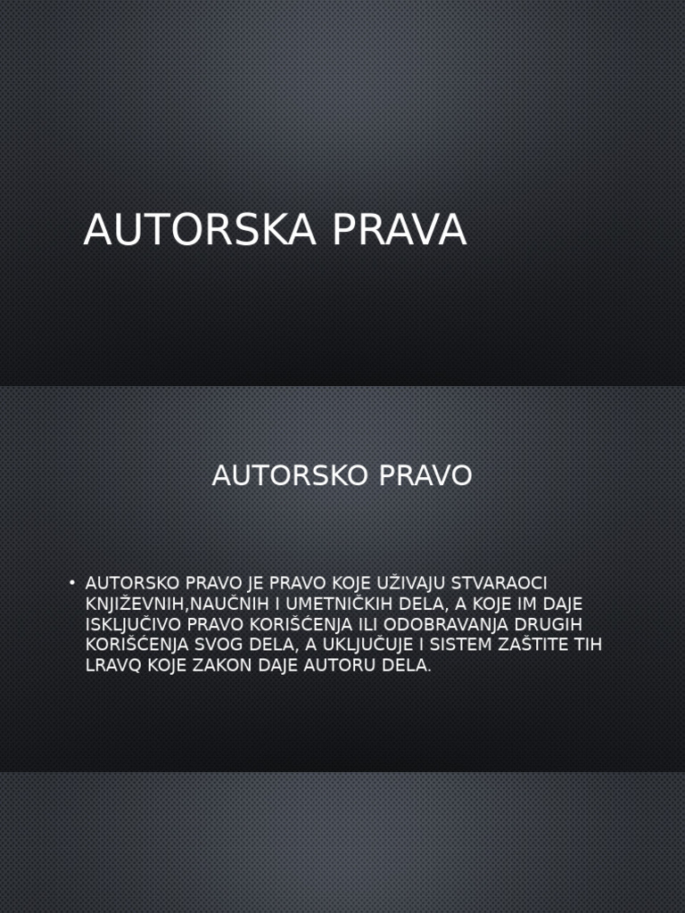 Delim Autorska Prava" Sa Vama | PDF