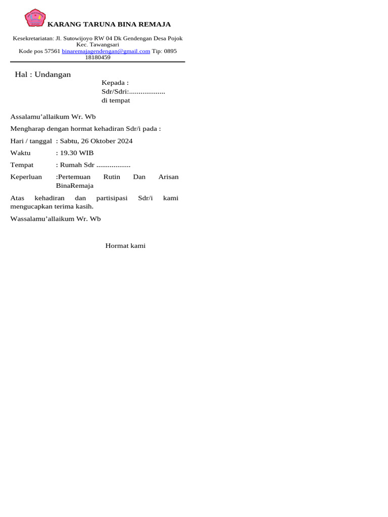 Undangan Binar. New Docx (2) | PDF