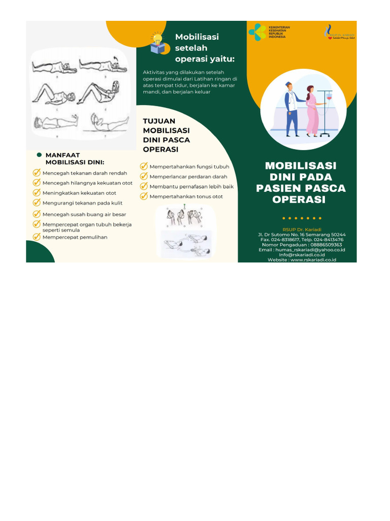 LEAFLET MOBILISASI DINI PASCA OPERASI | PDF