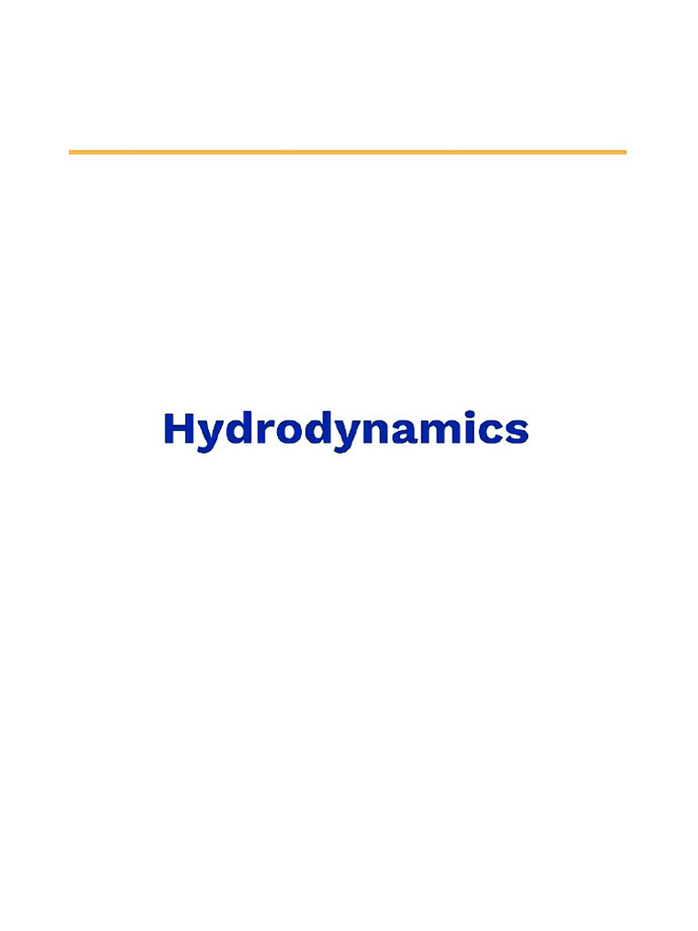 Hydrodynamics | PDF