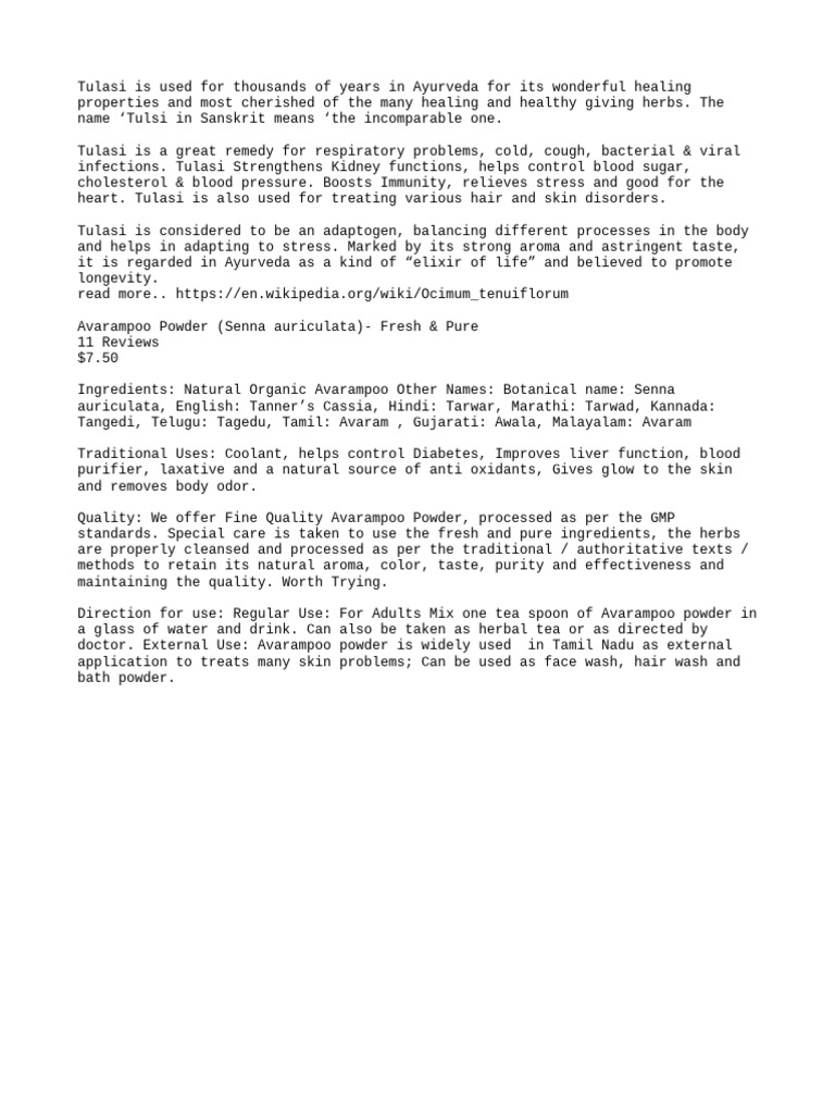 Tulsi Avrampoo | PDF
