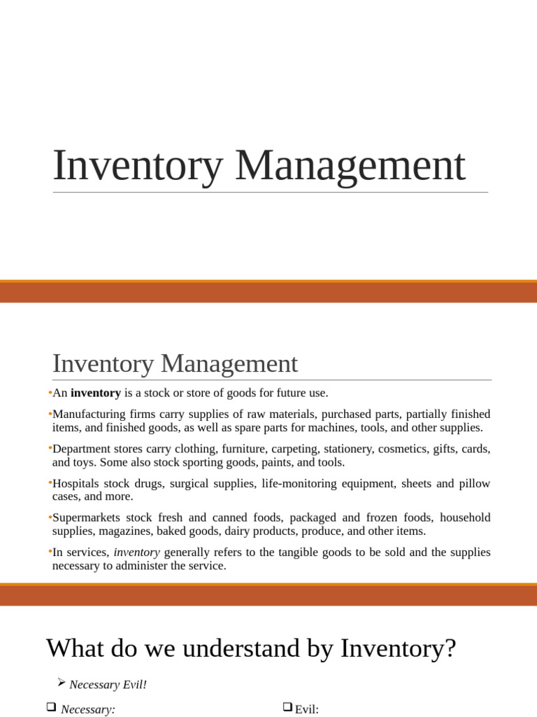 Inventory Management | PDF | Inventory | Economies
