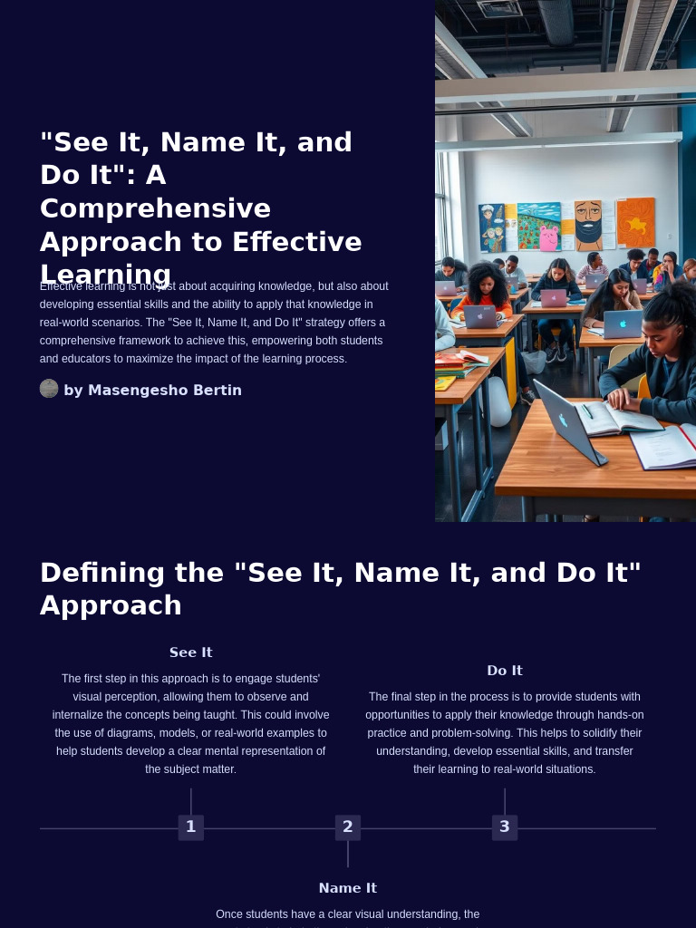 See It Name It and Do It A Comprehensive Approach To Effective Learning | PDF | Learning ...