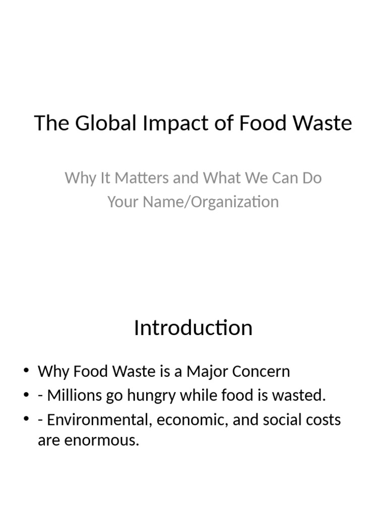 Food Waste Presentation | PDF