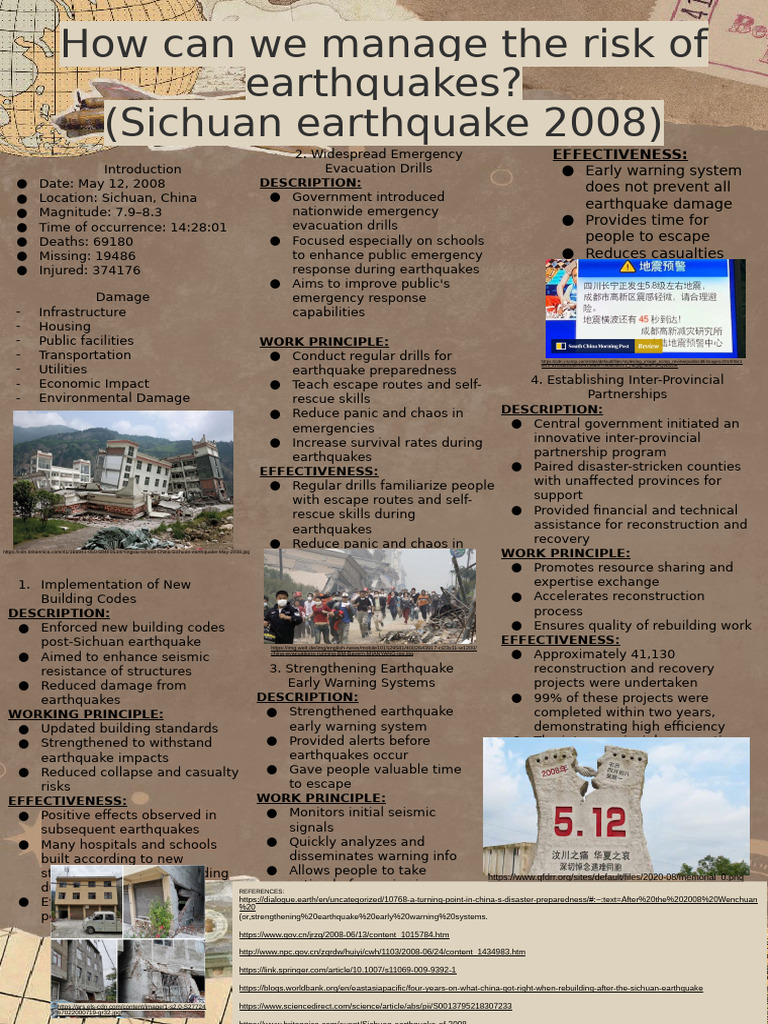 Geog Poster How Can We Manage The Risk of Earthquakes and Volcanic ...