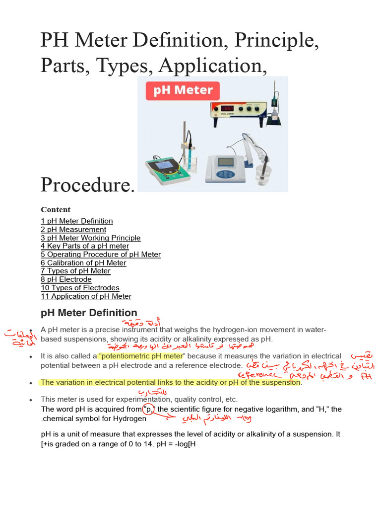 pH meter | PDF | Ph | Analytical Chemistry
