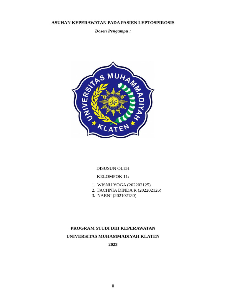 Asuhan Keperawatan Pada Pasien Leptospirosis KMB 2 | PDF