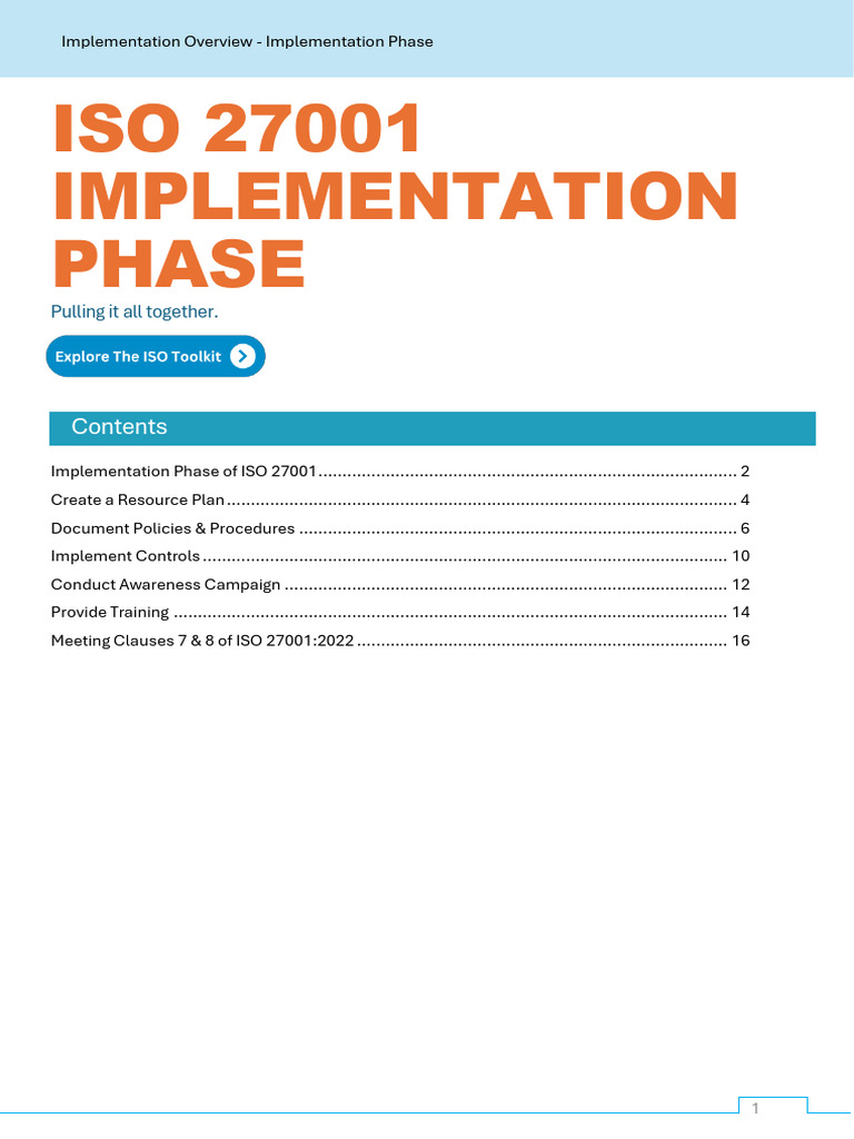 ISO 27001 Implementation Steps Guide | PDF | Information Security ...