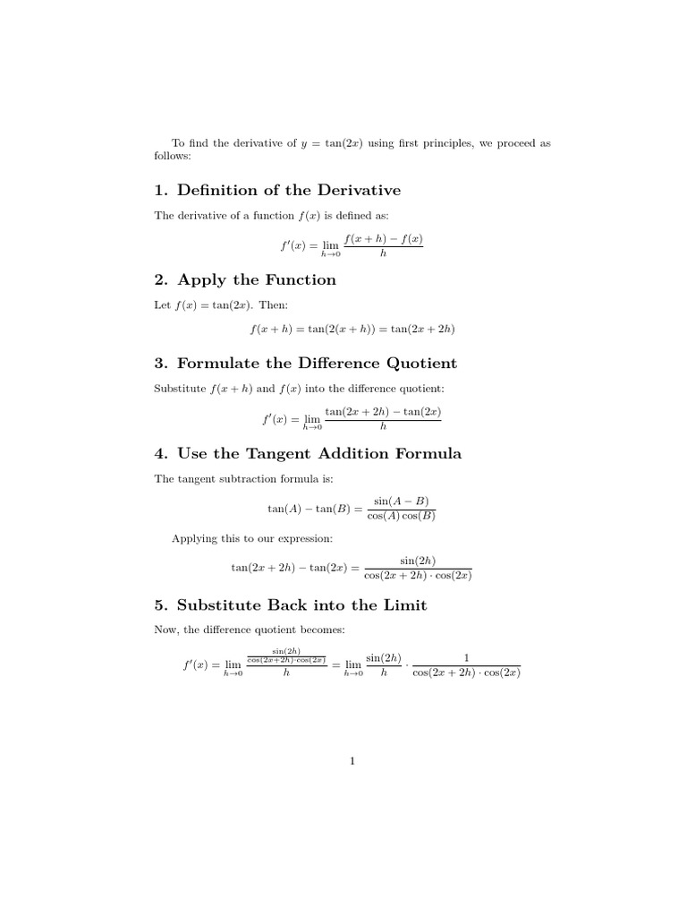 Derivatives and Using First Principle ..Thank Yuo | PDF