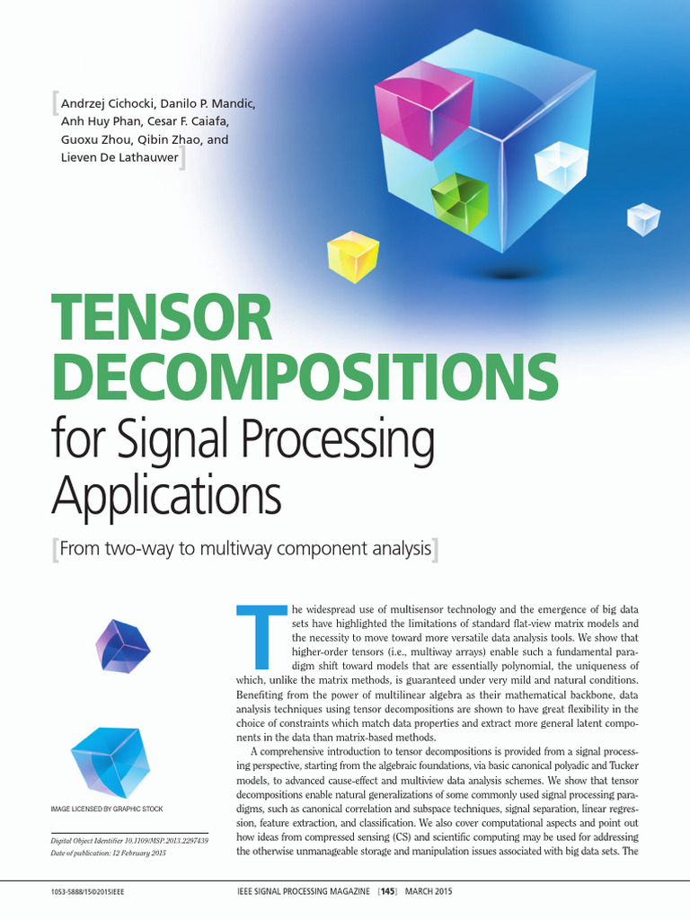 Tensors IEEE SPM March 2015 | PDF | Tensor | Matrix (Mathematics)