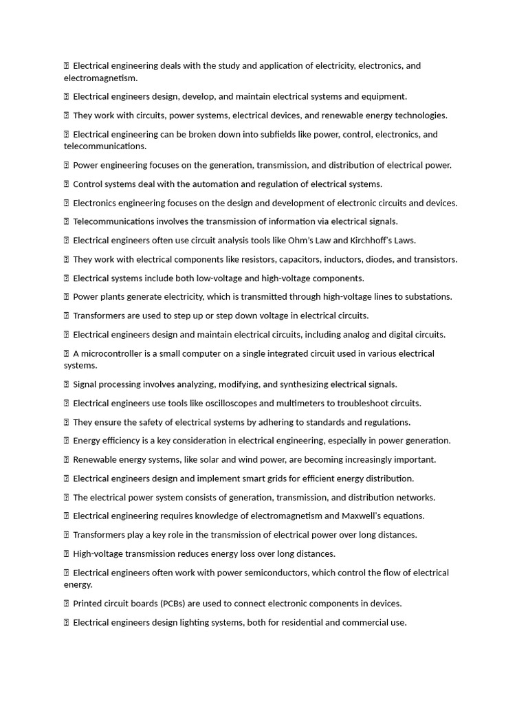 Electrical Engineering Deals With The Study and Application of ...