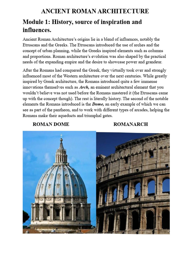 Ancient Roman Architecture Compiled | PDF | Ancient Rome | Architectural Design