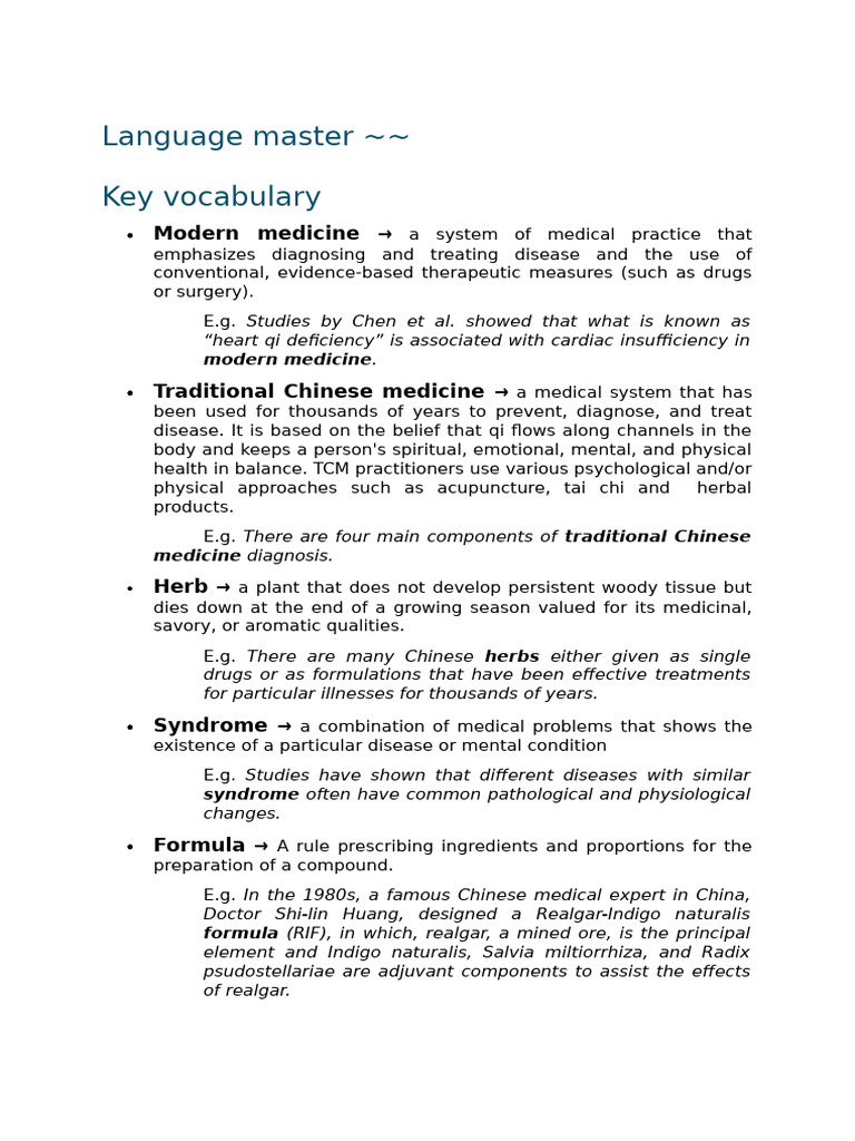Language Master Arc2 | PDF | Traditional Chinese Medicine | Medical ...