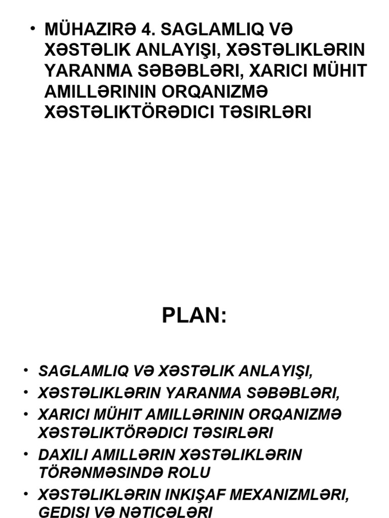 Saglamliq VƏ Xəstəliklərppt - 241120 - 123656 | PDF