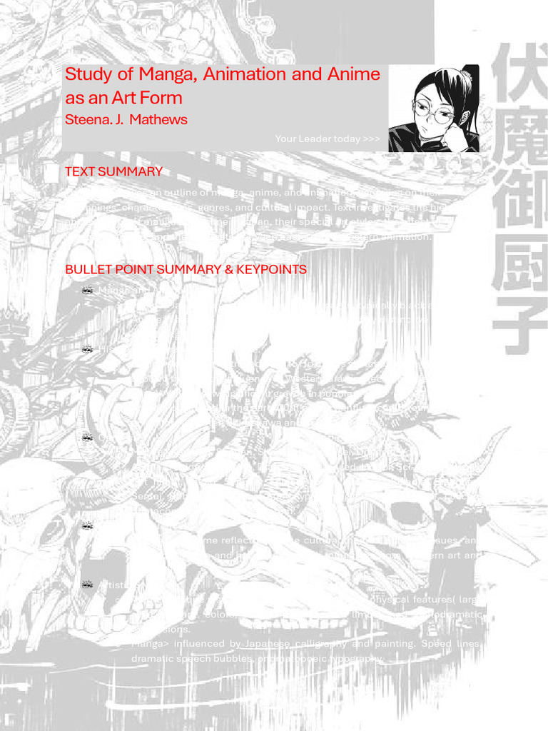 Study of Manga Leader | PDF | Anime | Manga