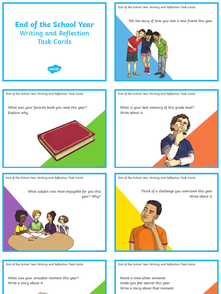 Year-End Reflection Task Cards | PDF