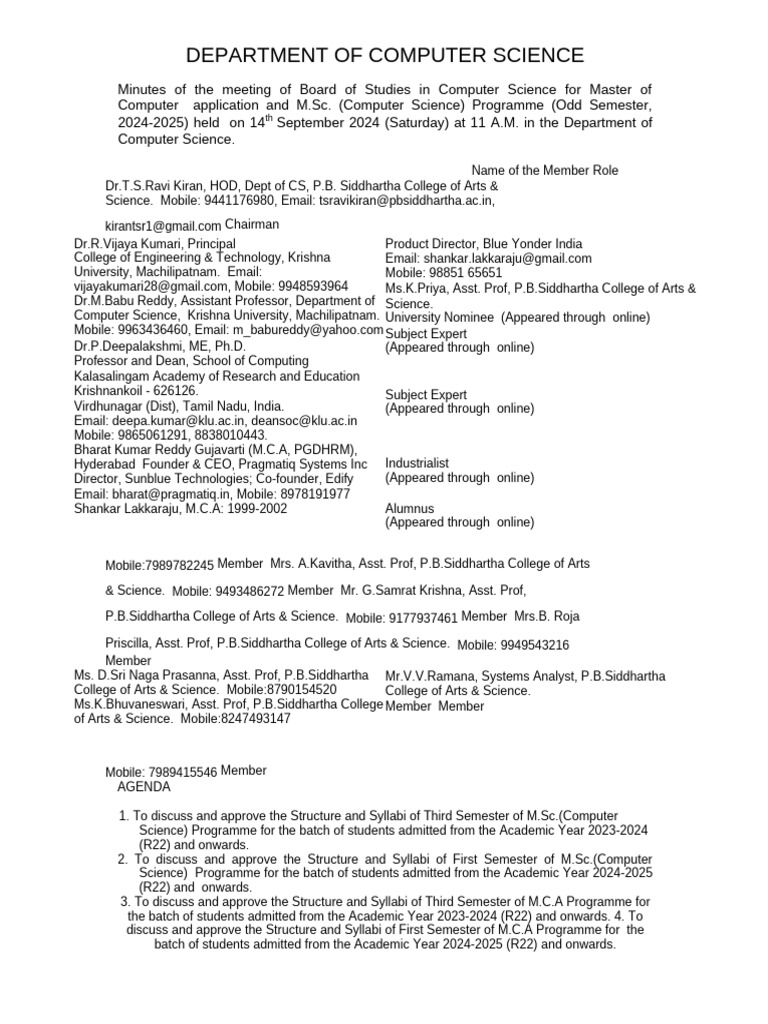 CSC PG Odd Sem Bos Final 2024-25 | PDF | Class (Computer Programming) | Method (Computer ...