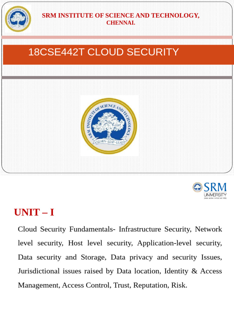Cloudsecurityunit1 240904164811 446432e0 | PDF | Cloud Computing | Security