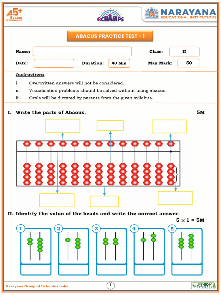 Abacus Class-Ii Practice Test-1 QP - 20241228 - 212121 | PDF