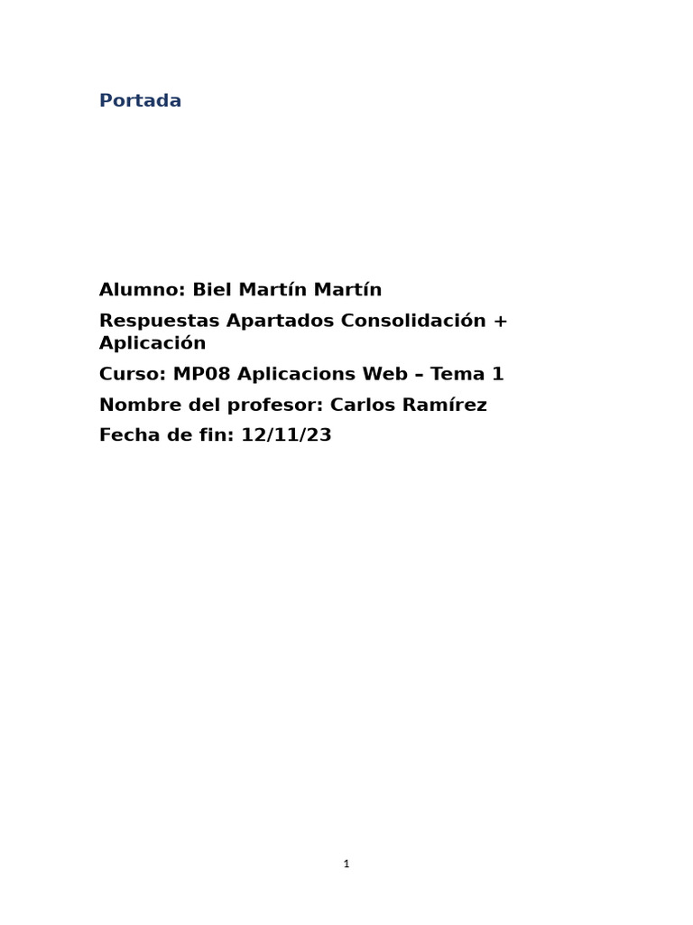 Tema 1. Aplicaciones web Consolidación+Aplicación | PDF | Wiki | Blog