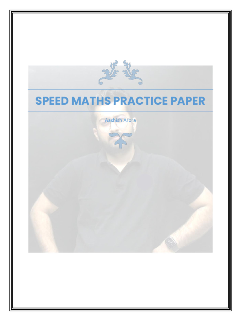 Speed Maths Practice Paper for Exams | PDF