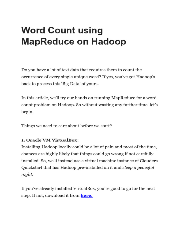 Word Count Using Mapreduce On Hadoop Pdf Apache Hadoop Map Reduce 8825