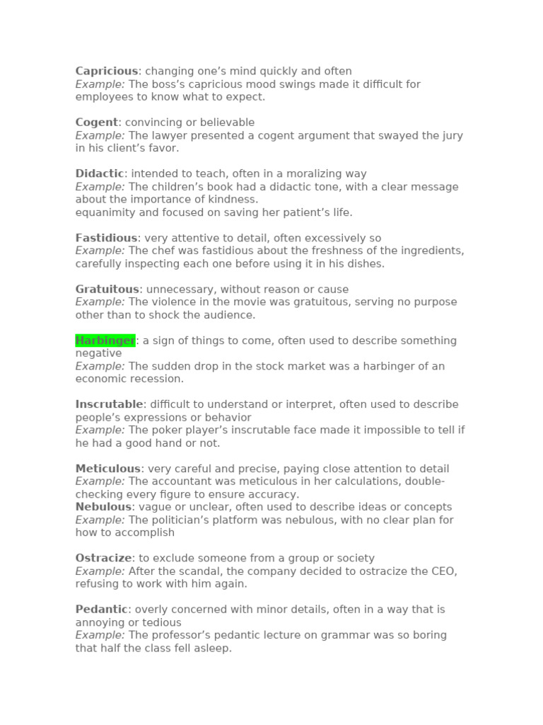 advanced words | PDF