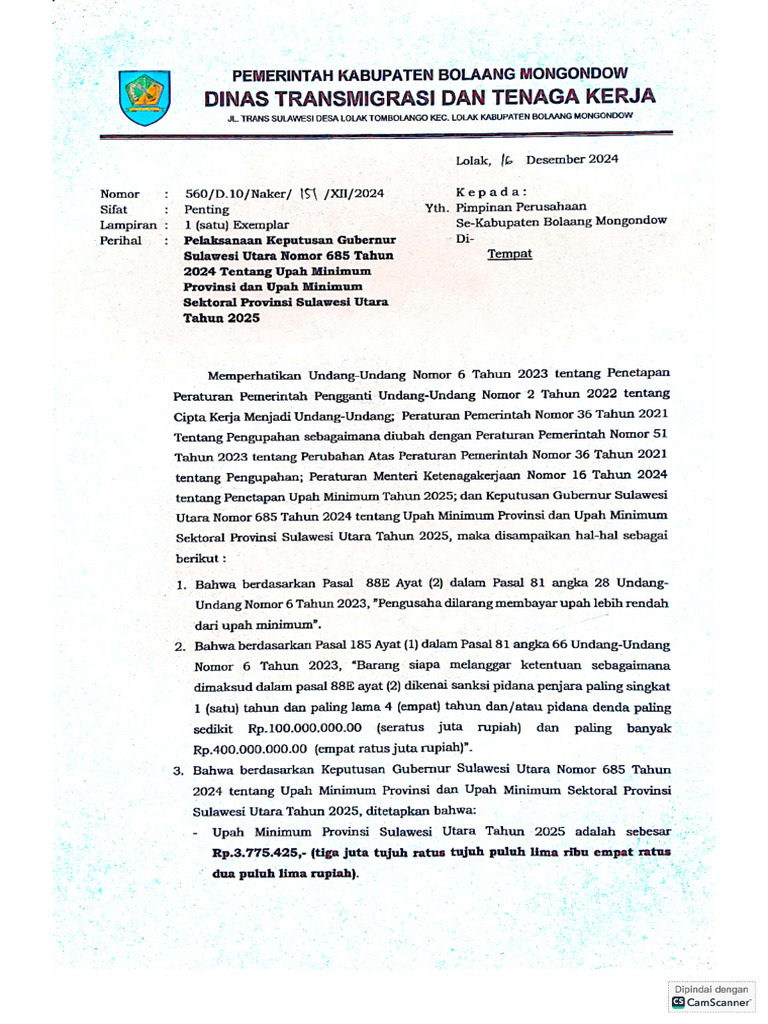 UMK Bolmong 2025 | PDF