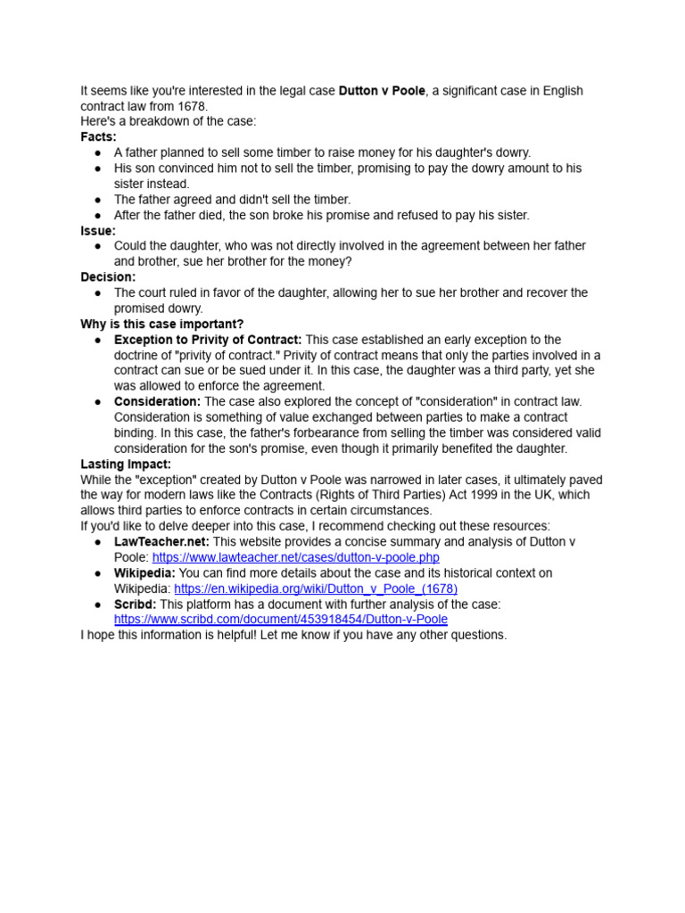 Dulton Vs Poole | PDF