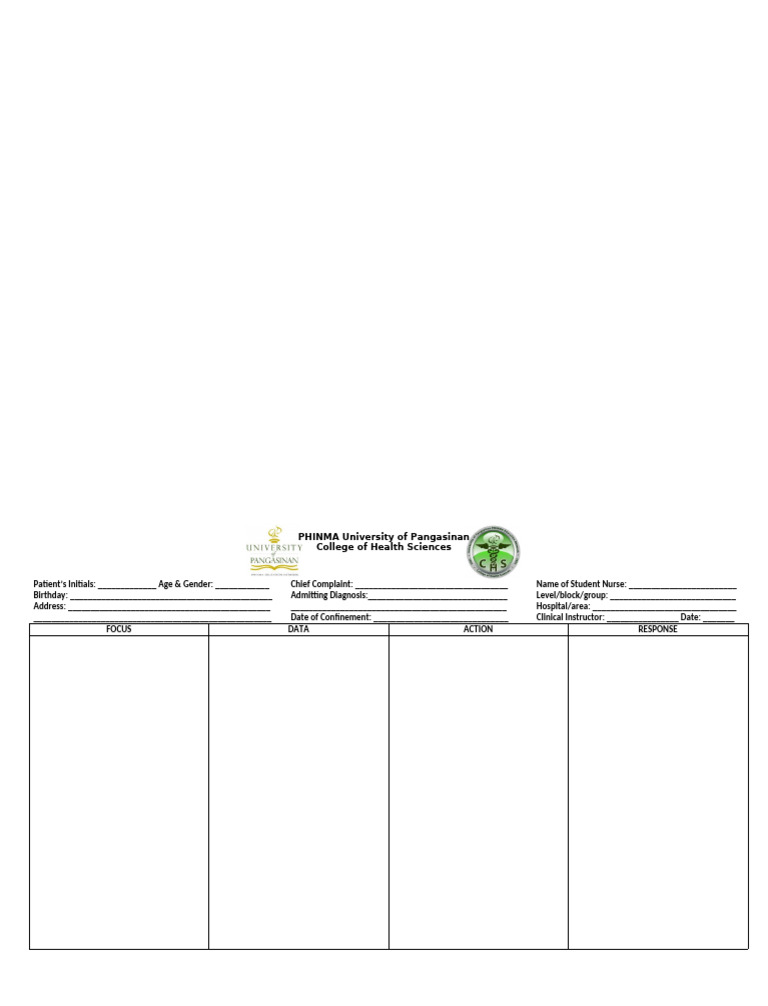 FDAR Nursing Documentation Template | PDF