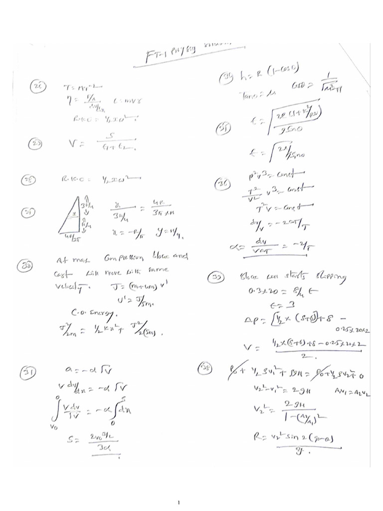 FT-1 Physics Solution | PDF