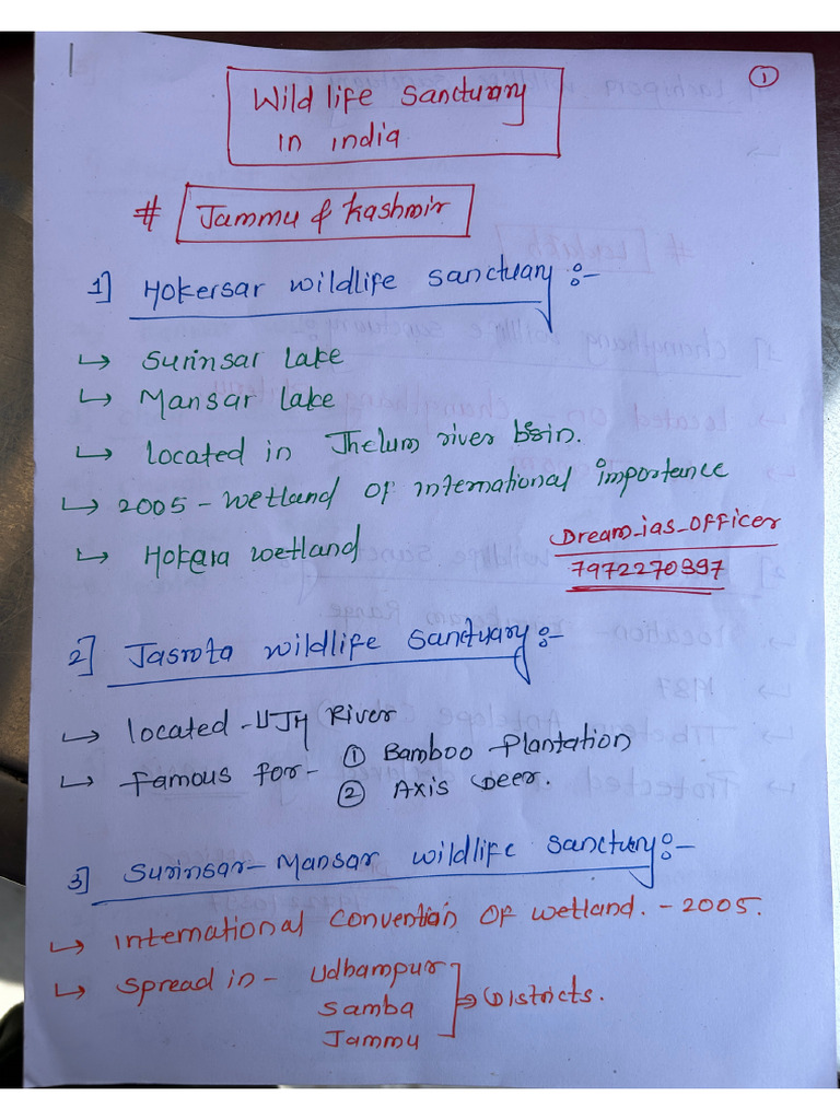 Wildlife Sanctuary Notes | PDF