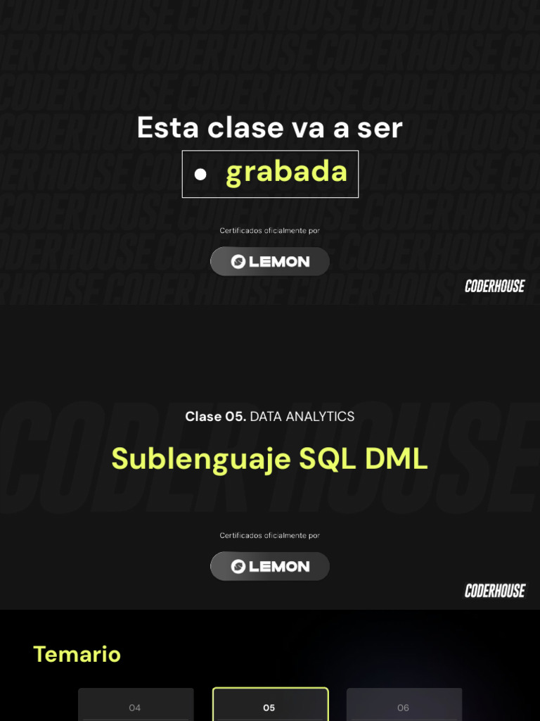Clase 05 - Sublenguaje SQL DML | PDF | SQL | Programación de computadoras