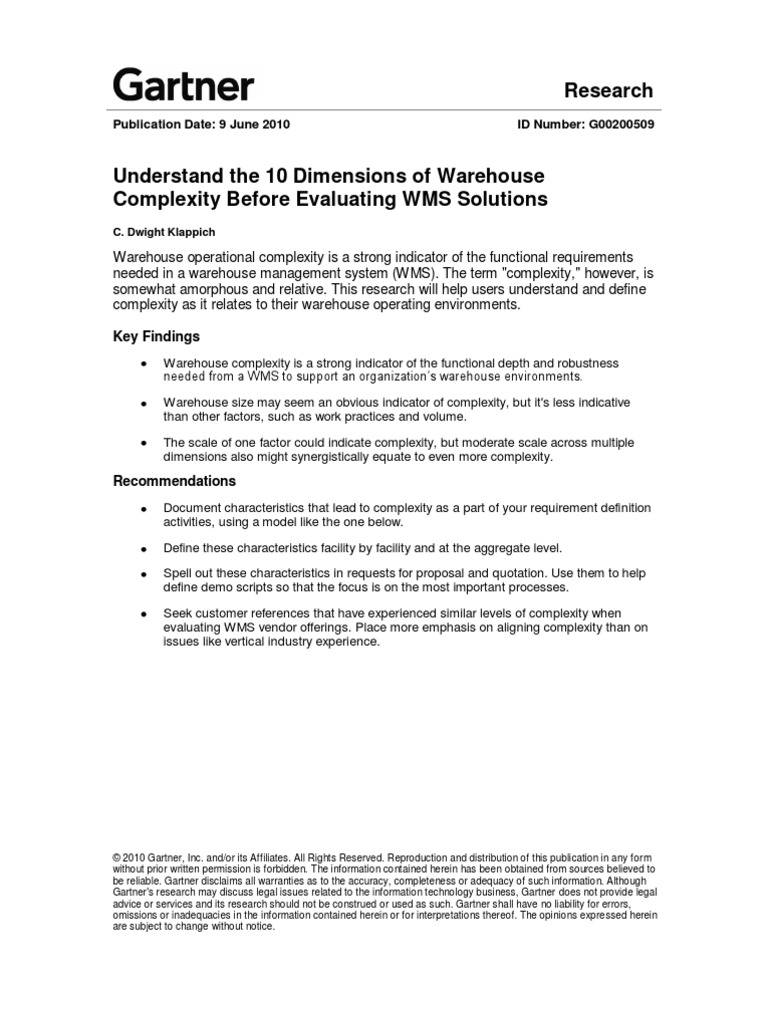 Understand The 10 Dimensions of Warehouse Complexity Before Evaluating ...