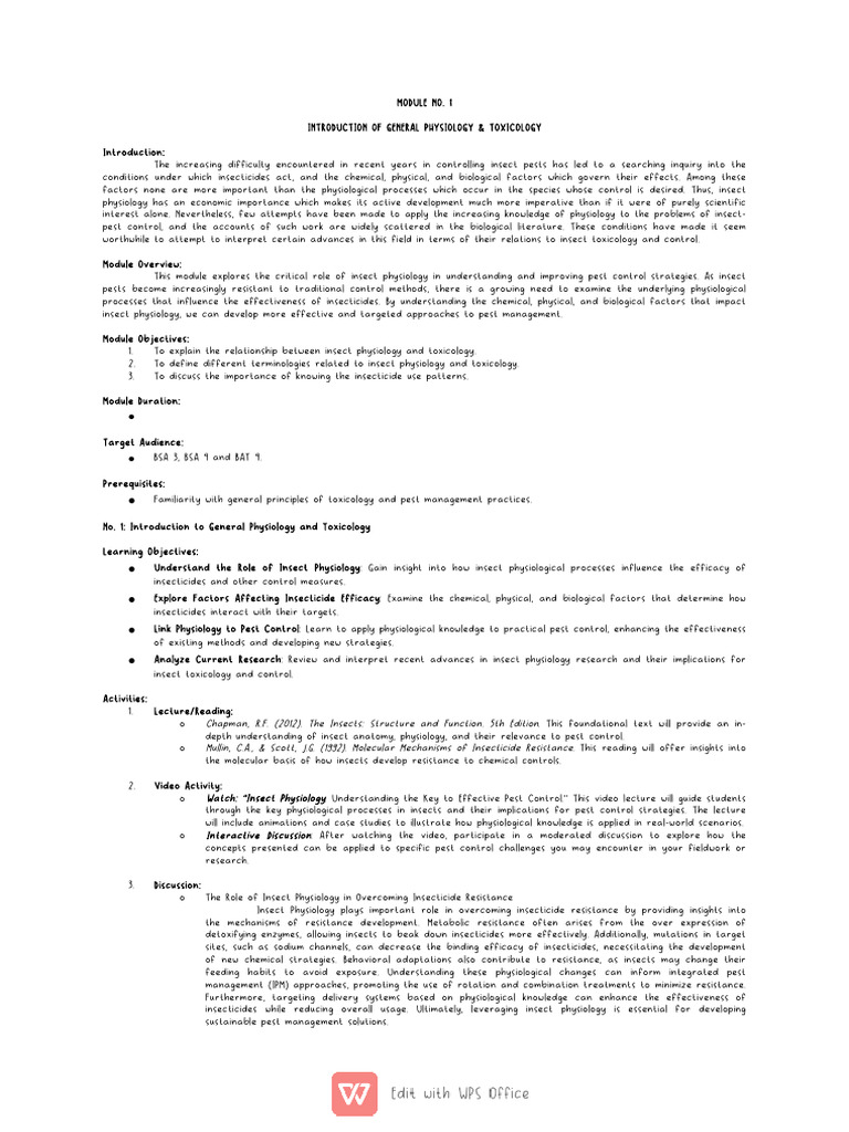 MODULE-1 | PDF | Ddt | Insecticide