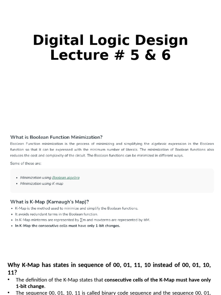 DLD Lec # 05 & 06 | PDF | Arithmetic | Mathematical Logic