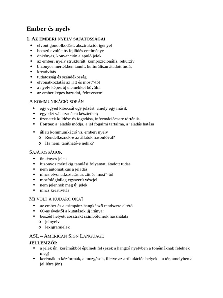 Ember És Nyelv, A Változó Nyelv | PDF