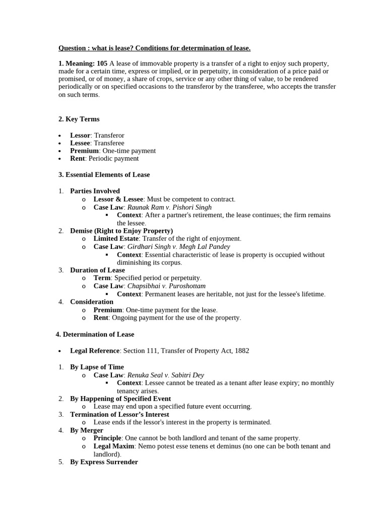 Tpa Notes Pdf Lease Mortgage Law