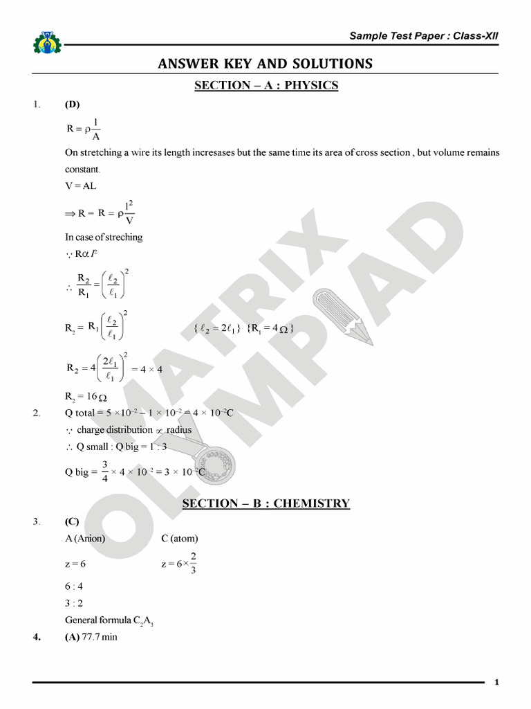 Samplepaper Solution Class 12th | PDF