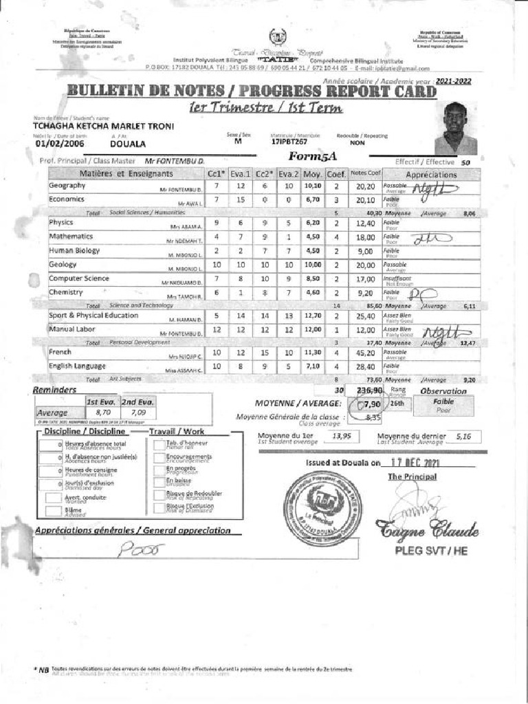 Progress Report Card-Compressed | PDF