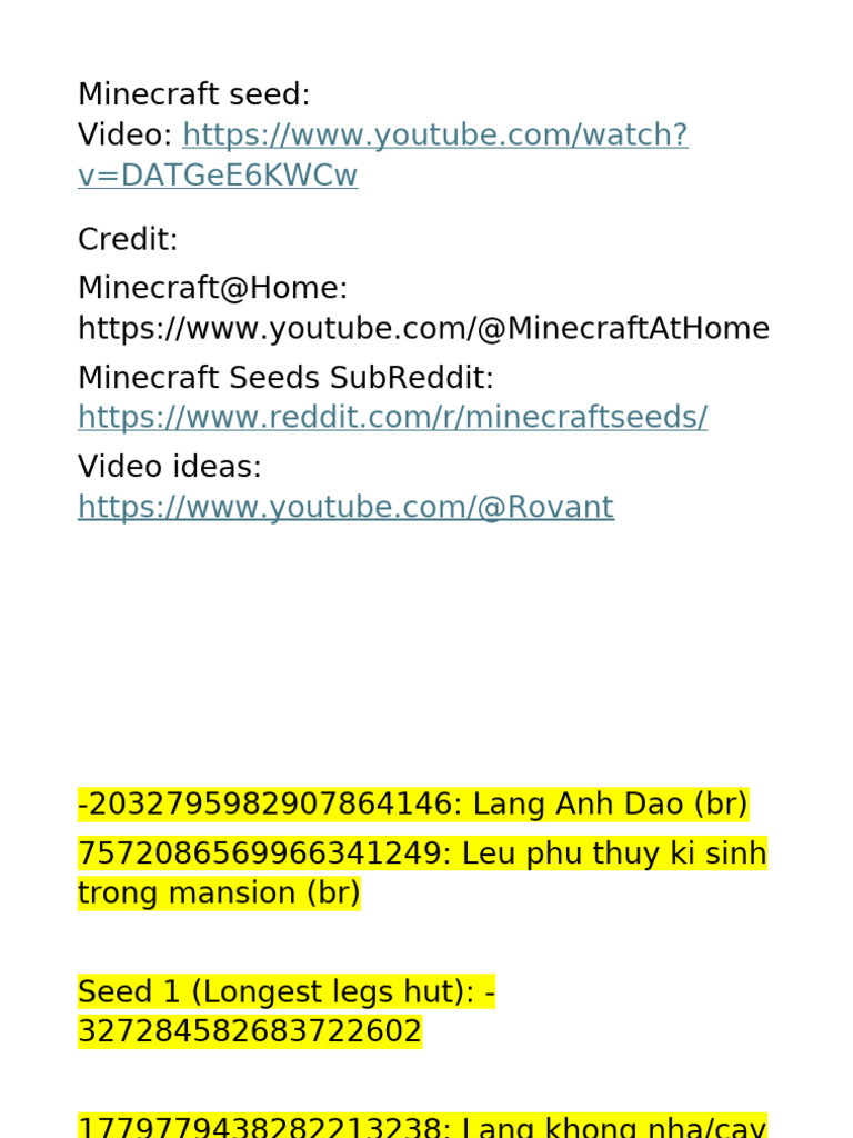 Minecraft Seed | PDF