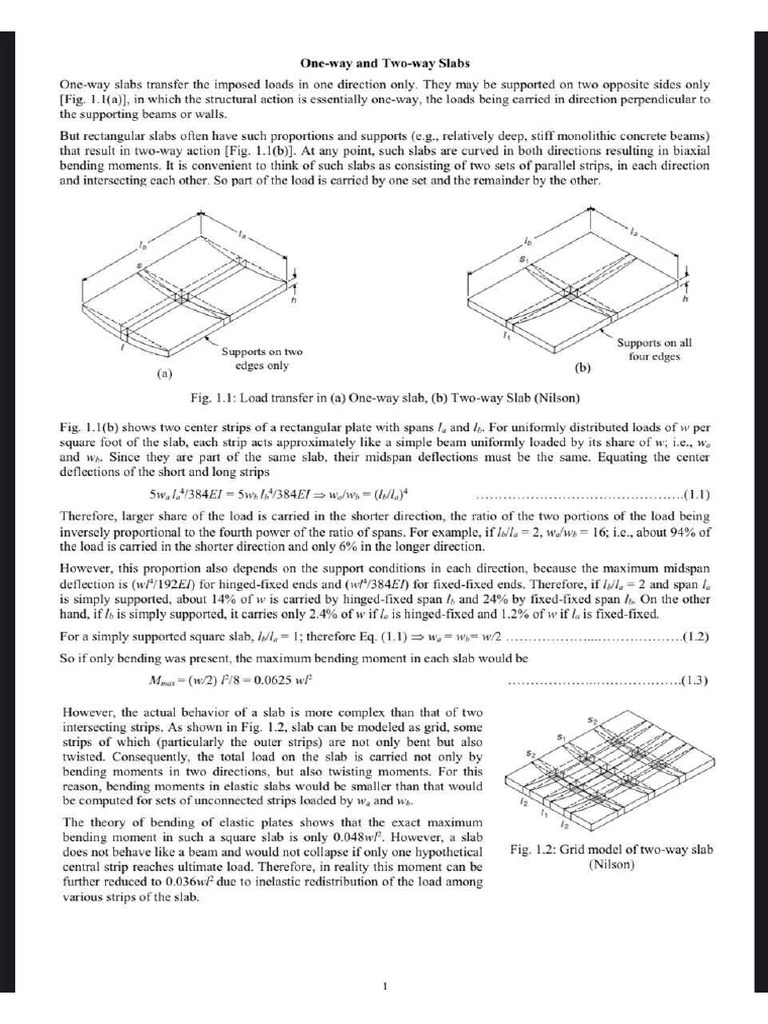 ONE WAY AND TWO WAY SLAB | PDF