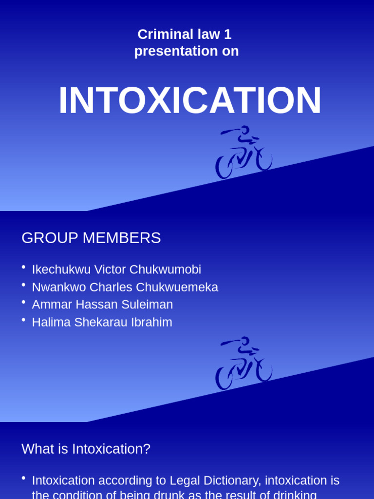 Defense of Intoxication | PDF | Intention (Criminal Law) | Crimes