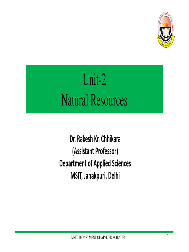 Water and Mineral Resources Overview | PDF | Groundwater | Water